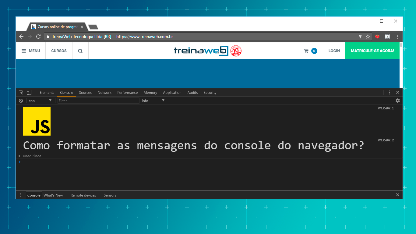 Aprenda a formatar as mensagens do console do navegador | Blog da TreinaWeb